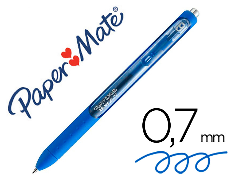 BOLIGRAFO PAPER MATE INKJOY RETRACTIL GEL PEN 0 7MM AZUL PUNTA DE BOLA TRAZO 0.35MM